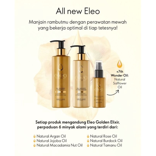 Jual eleo oil infused shampoo / condi / hair oil | Shopee Indonesia