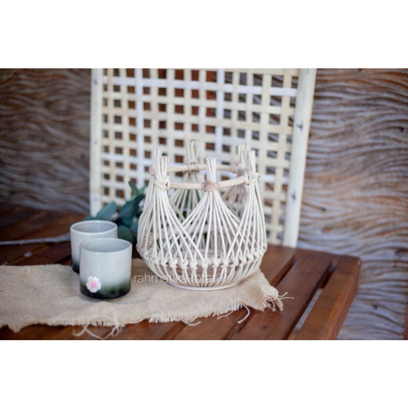 Jual tempat lilin rotan tanpa gelas kaca/rattan lantern | Shopee Indonesia