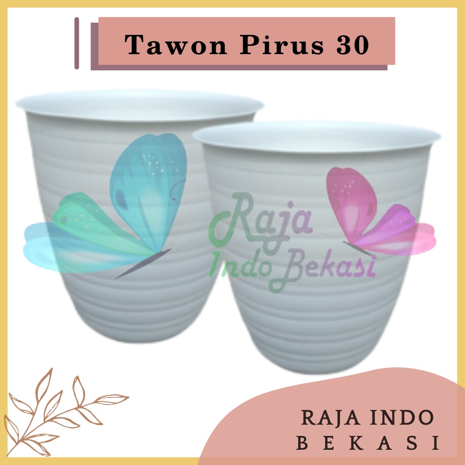 Jual Pot Tawon Pirus 30 Putih Motif Tawon Pot Tawon Tirus 30 35 Pot ...