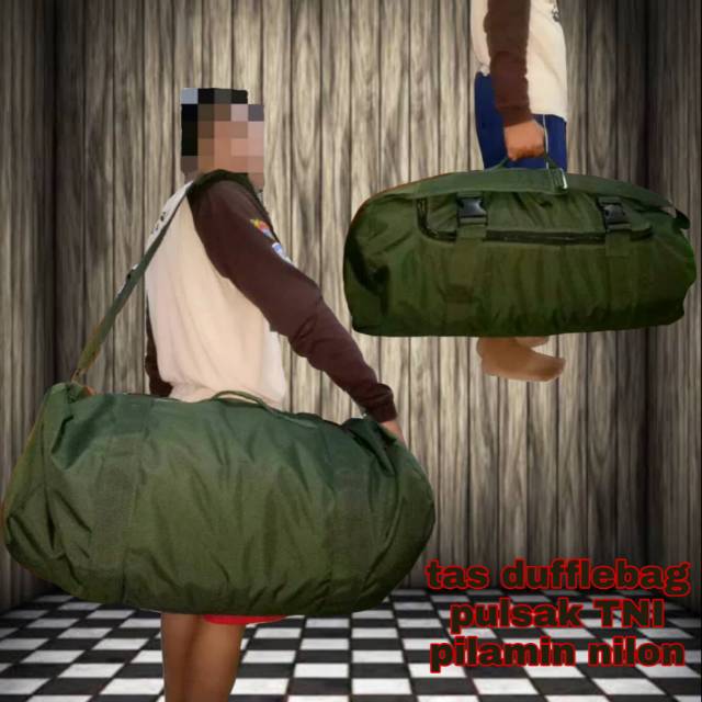 Jual tas selempang kapsul duffle bag jumbo/tas pulsak TNI/tas penyesak ...