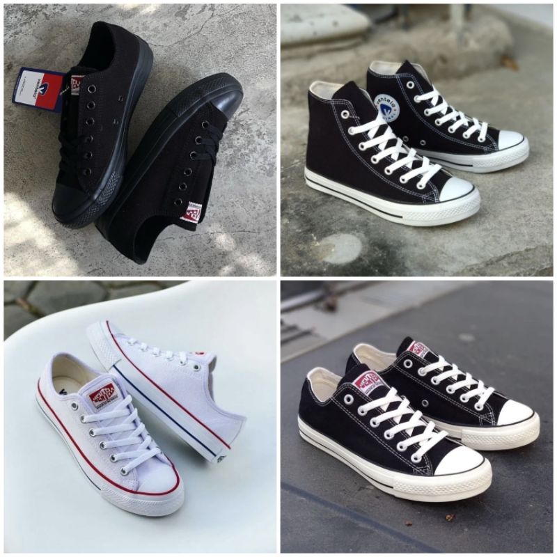 Jual SEPATU VENTELA ETHNIC LOW HIGH black natural, all black, white ORIGINAL 100% murah | Shopee ...