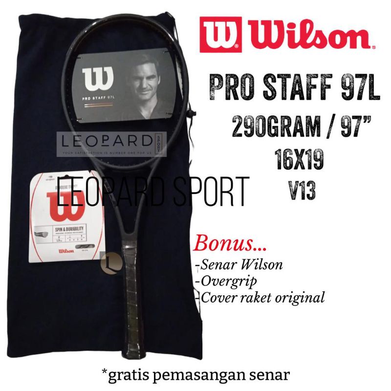 Jual Raket Tenis WILSON PRO STAFF 97L V13.0 Black Berat : 290g / raket Wilson PROSTAFF ORIGINAL ...