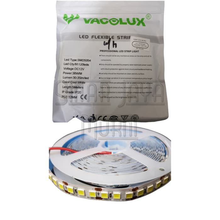 Jual Lampu LED Strip Pita Vacolux 2835 240 mata/m Putih 4000k Warm ...