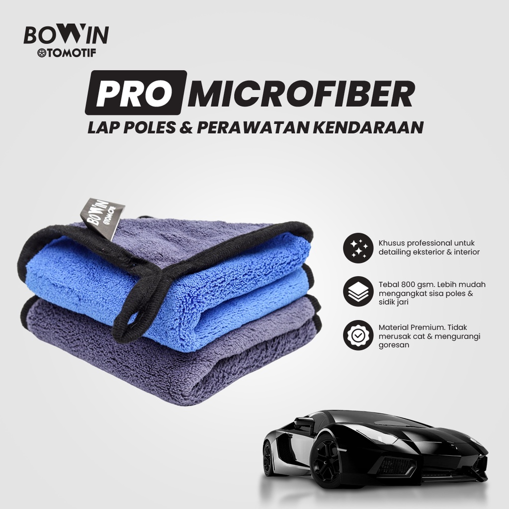 Jual Bowin Pro Microfiber 800GSM (Lap Polish & Detailing Exterior ...