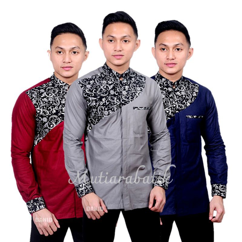 Jual Baju Koko Muslim Pria Dewasa Lengan Panjang Grosir kode EJF katun | Shopee Indonesia