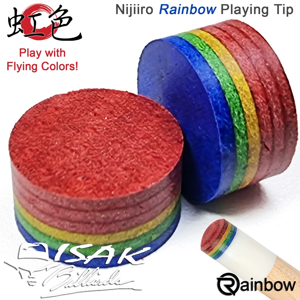 Jual Nijiiro 虹色 Rainbow Playing Cue Tip | Kepala Stick Layer Tips ...