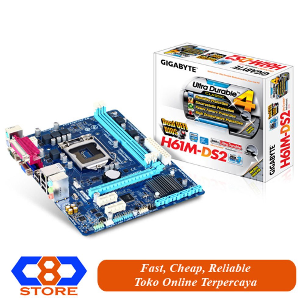 Jual MAINBOARD MOTHERBOARD GIGABYTE H61M-DS2 H61 DS2 RESMI Bagus ...