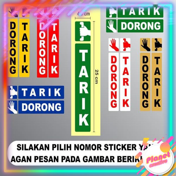 Jual Stiker Cutting Sticker Pintu : TARIK - DORONG / PULL - PUSH ...