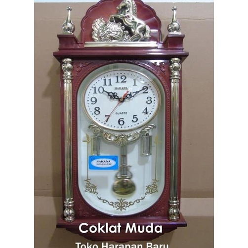Jual Jam dinding bandul Sakana 329 - Cokelat Tua tersedia stok | Shopee ...