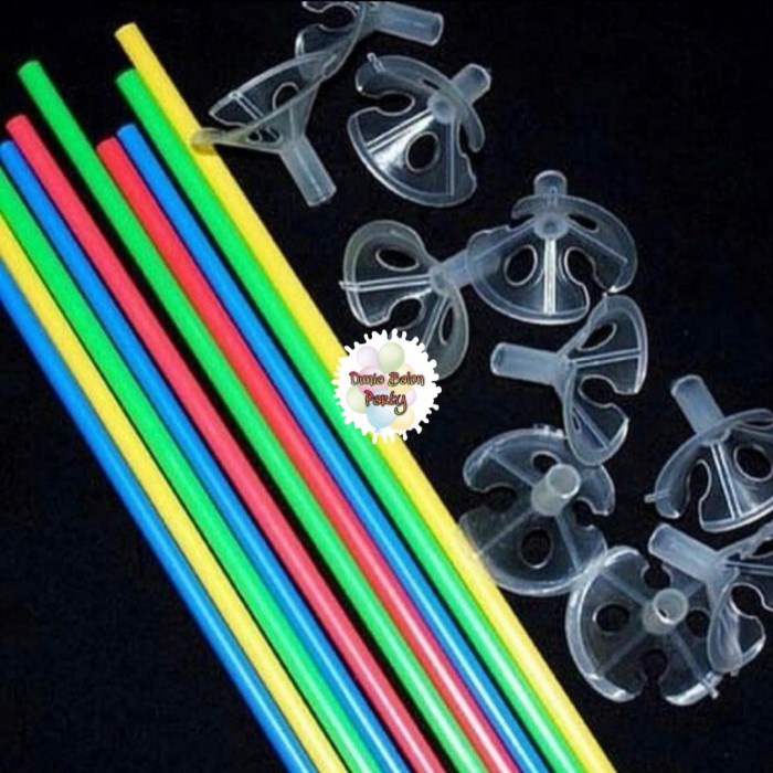 Jual Stick Balon / Stik and Cup / Pegangan Balon ( isi 10pcs ) | Shopee ...