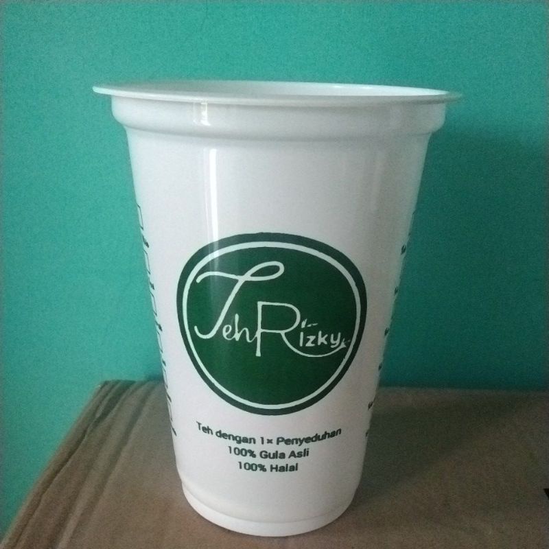Jual gelas cup putih susu merek SA ukuran 16oz 8gram TEBAL plus sablon ...