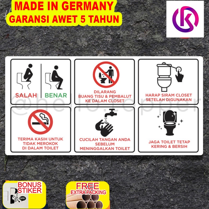 Jual Sign Board Aturan Toilet Wc Restroom Akrilik Office Sign Acrylic ...