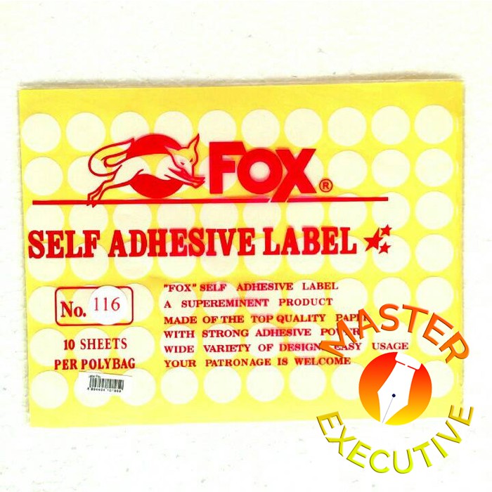 Jual [Pak - 10 lembar] Fox Label Stiker 116 / Undangan / Nama / Self Adhesive Sticker | Shopee ...
