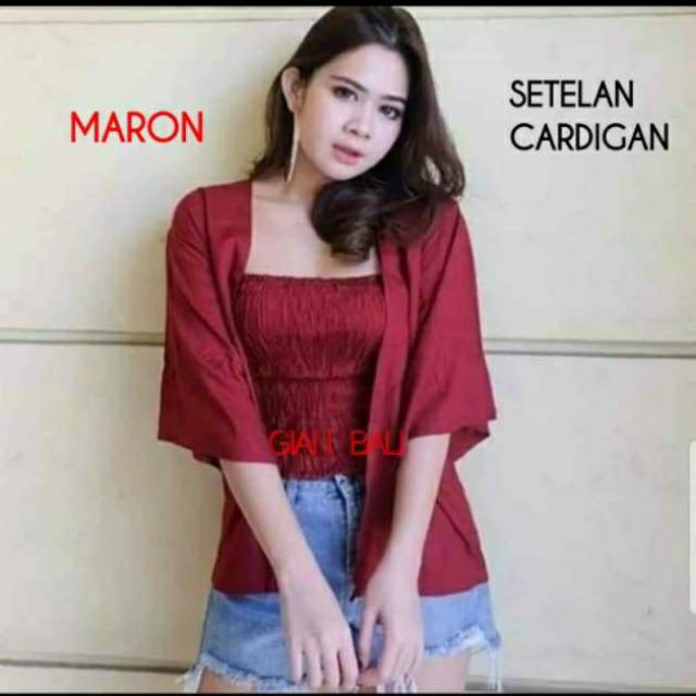 Jual SETELAN OUTFIT CARDIGAN (SET DENGAN INNER) | Shopee Indonesia