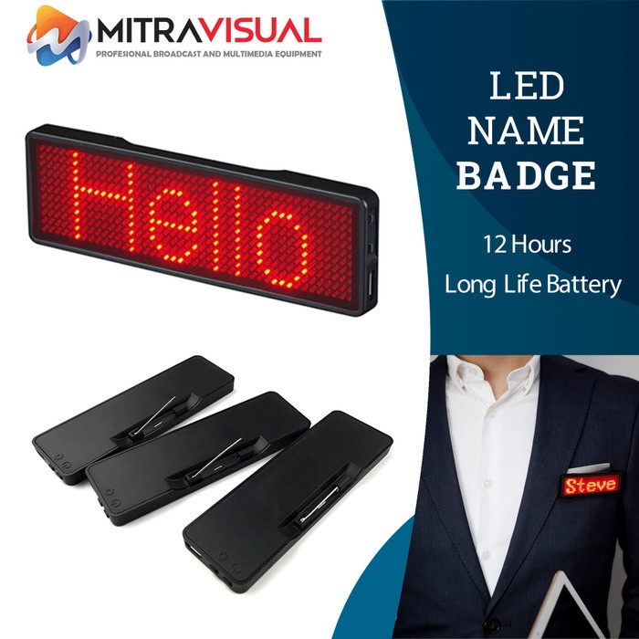 Jual Id Card - Led Name Badge / Name Tag Running Text | Shopee Indonesia