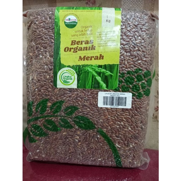 Jual BERAS MERAH ORGANIK, LINGKAR ORGANIK, 1 kg KEMASAN PREMIUM VAKUM ...