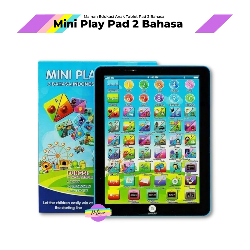 Jual Mini Play Pad Mainan Edukasi Anak Tablet Belajar 2 Bahasa Edukatif ...