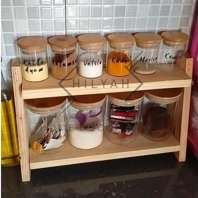 Jual Rak Bumbu Dapur Serbaguna / Rak Susun Kayu Jati Belanda/ Rak 2 ...