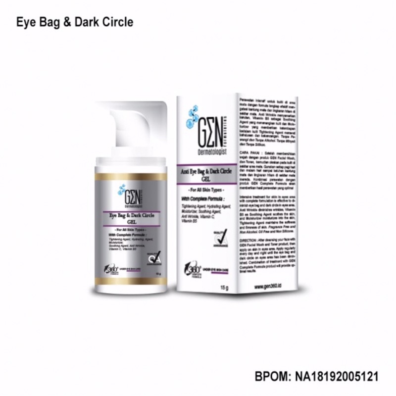 Jual Gen360 Eye Gel for dark circle and eyebag 15ml | Shopee Indonesia