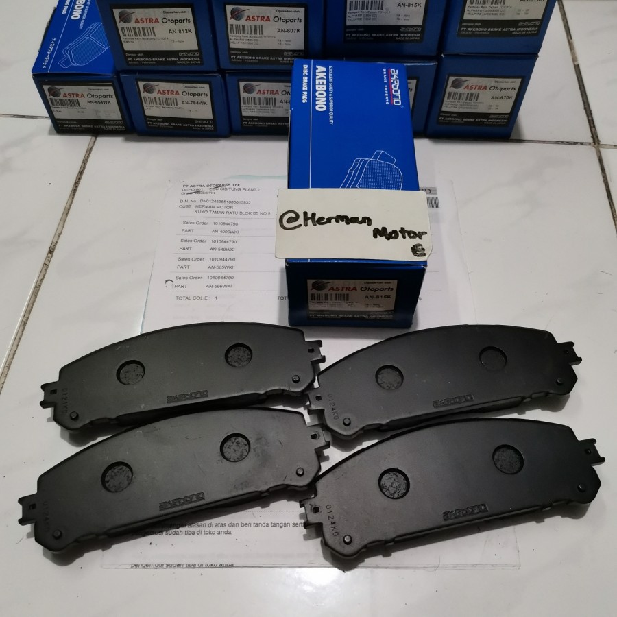 Jual Kampas rem Depan Brakepad Akebono ORIGINAL Toyota Alphard Vellfire AGH30 GGH30 Lexus RX270 ...