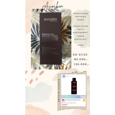 Jual NEW SEGEL Avoskin Miraculous REFINING TONER 100ml [AHA BHA PHA ...