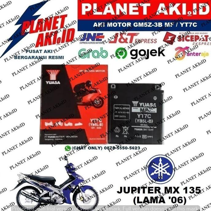 Jual Aki Motor Yamaha Jupiter MX 135 Lama YT7C YUASA Accu Kering MF planeta76 Ayo Beli | Shopee ...