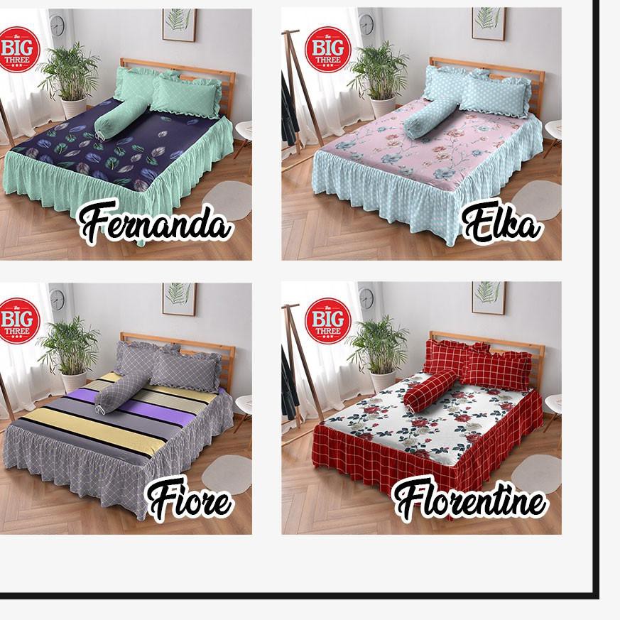Jual ♢ KINTAKUN Sprei Rumbai 160x200 motif Feranda Crimson Fiore Magali ...