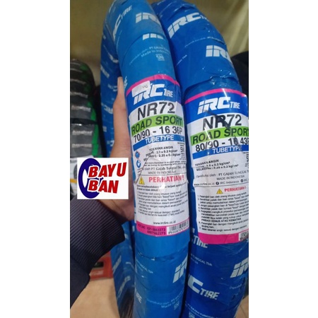 Jual Ban Ring 16 Paket 2 Ban 70/90 80/90 IRC NR72 Tube Type | Shopee ...