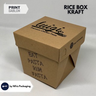 Jual Sablon Food Pail Rice Box Kraft Ukuran L Besar - 1000 pcs | Shopee ...