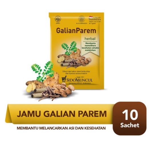 Jual Jamu Galian Parem SidoMuncul untuk Melancarkan ASI (Isi 10 Sachet ...