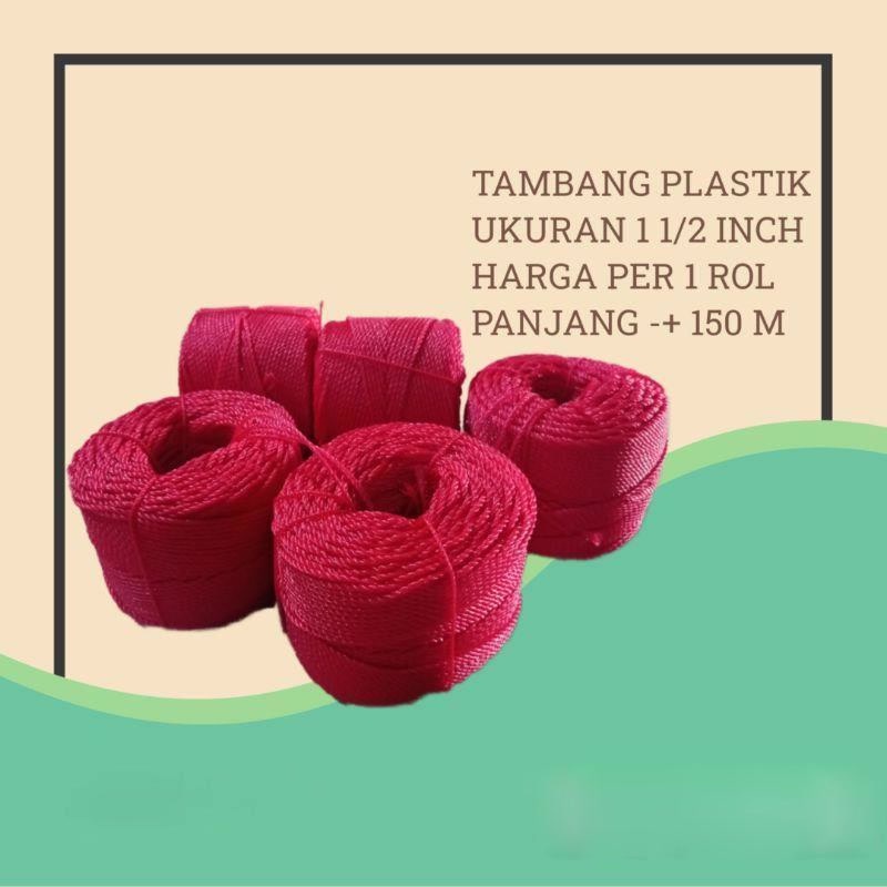 Jual TALI TAMBANG PLASTIK - TAMPAR PLASTIK UKURAN 1 1/2 MM PER ROL | Shopee Indonesia