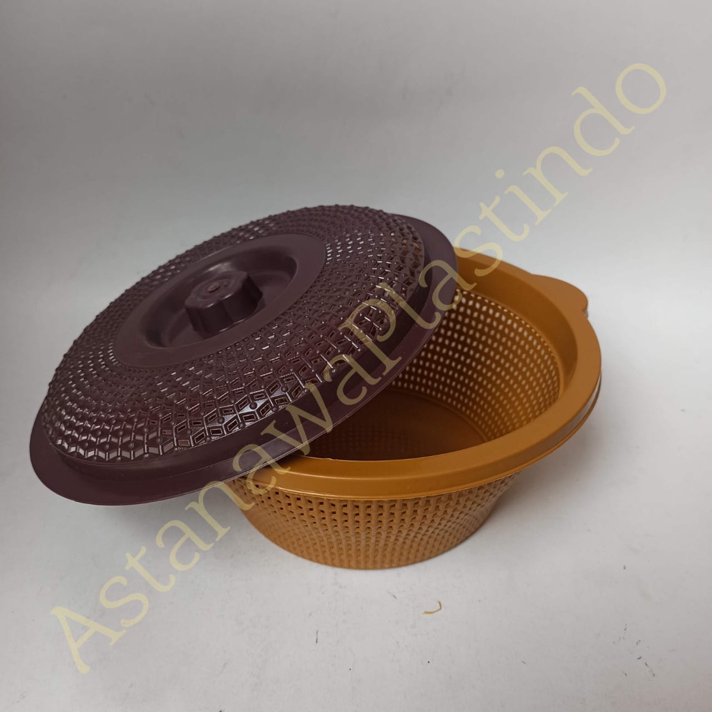 Jual Wakul nasi mini wadah bolong bakul keranjang tutup serbaguna ...