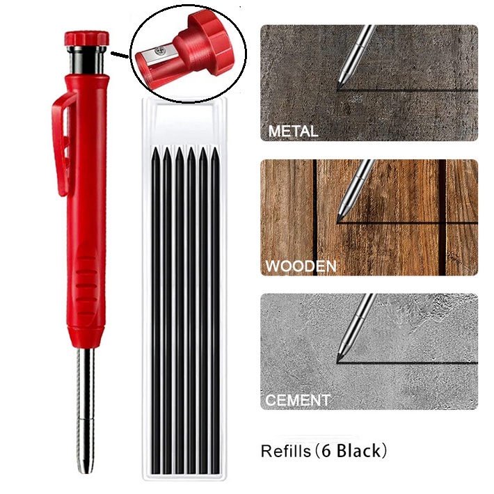 Jual Pena Ukir Penanda Marking Tip Penggores Kayu Semen Logam Refill 6 ...