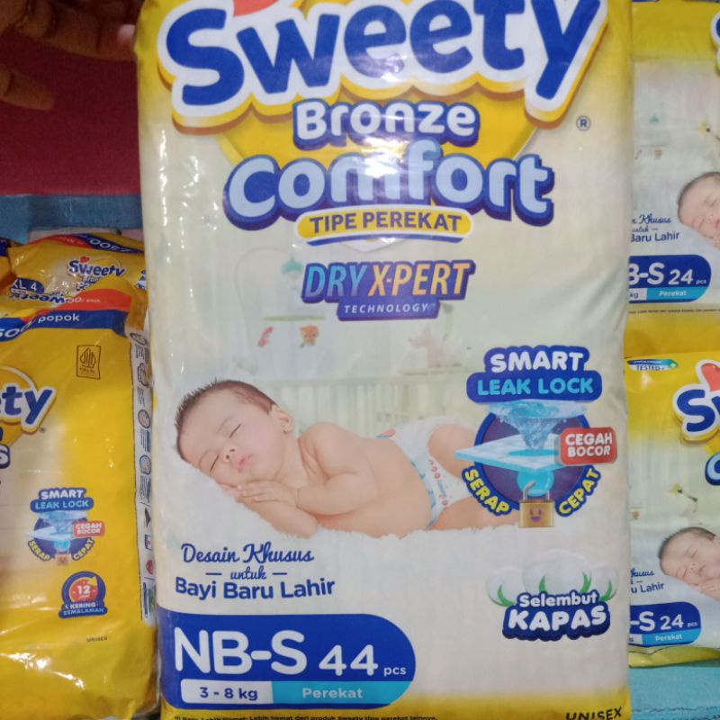 Jual Sweety bronze comfort nbs 44 popok bayi baru lahir murah | Shopee ...
