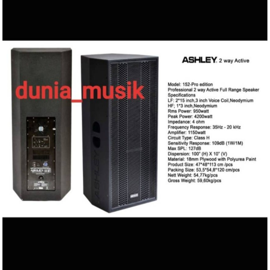 Jual Speaker Aktif Ashley 152 Pro Edition 2 Way Active 152PRO Original ...