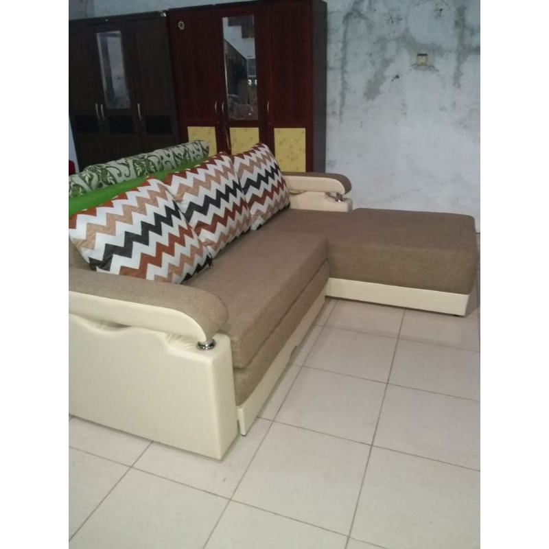 Jual sofa L bed ( sandaran bisa standing ) | Shopee Indonesia
