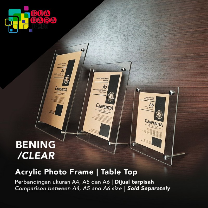 Jual ACRYLIC PHOTO FRAME TABLE TOP - BINGKAI FOTO AKRILIK MEJA uk A6 A5 ...