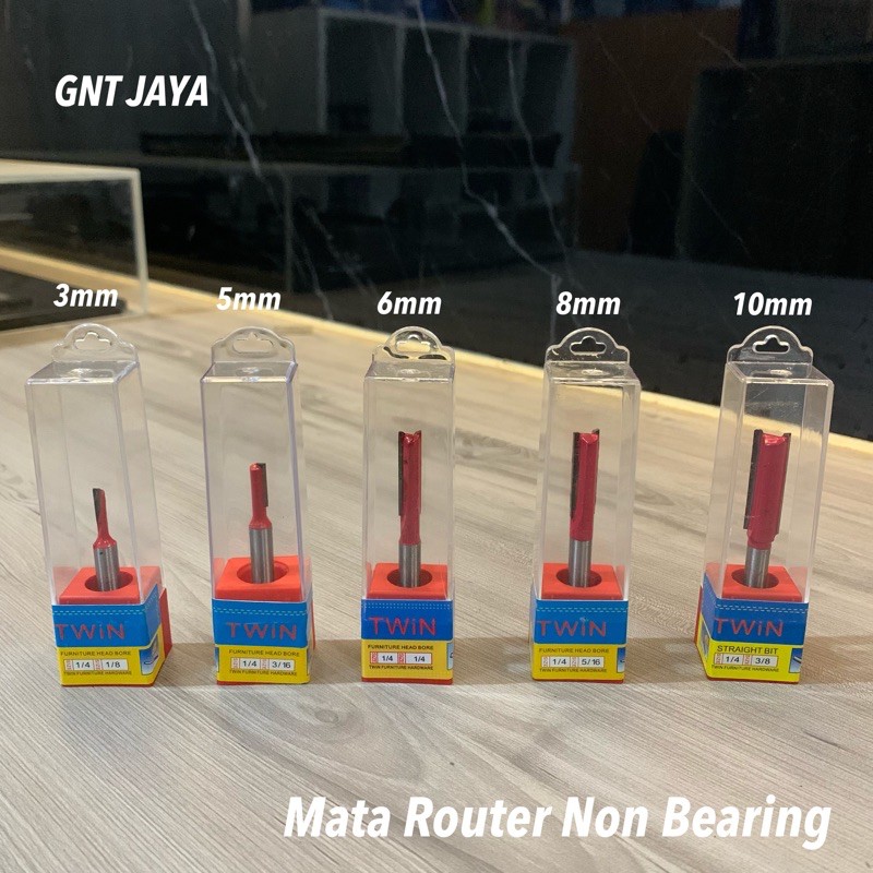 Jual Mata Router Profil Lurus Twin Non bearing Straight Bit trimmer 3mm ...