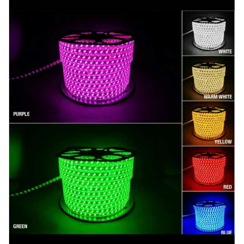 Jual LAMPU SELANG LED STRIP 2835 / 220volt mata rapat 100m 1 Roll ...