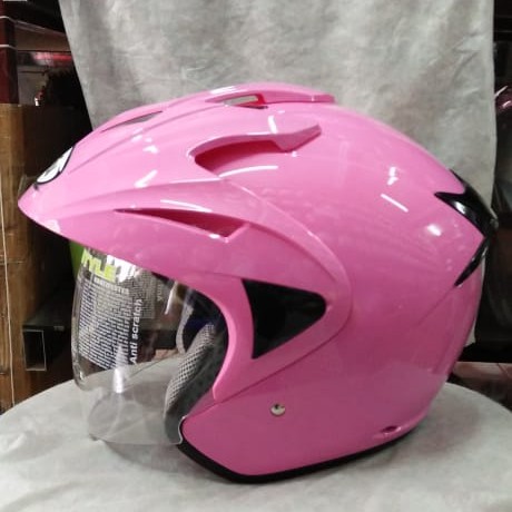 Jual HIU ARROW SOLID ( HELM HIU ARROW DOUBLE VISOR PINK SOLID) | Shopee ...