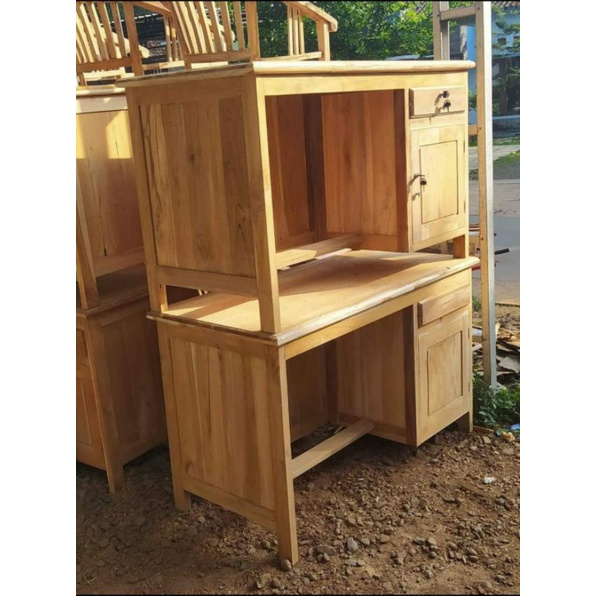 Jual TERMURAH MEJA KANTOR MEJA BELAJAR MEJA GURU MEJA KERJA KAYU JATI MENTAHAN | Shopee Indonesia