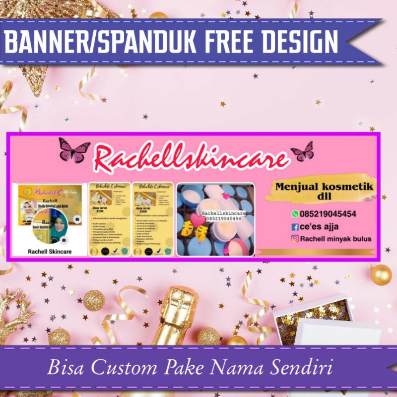 Jual SPANDUK / BANNER PRODUK SKINCARE FREE DESIGN | Shopee Indonesia