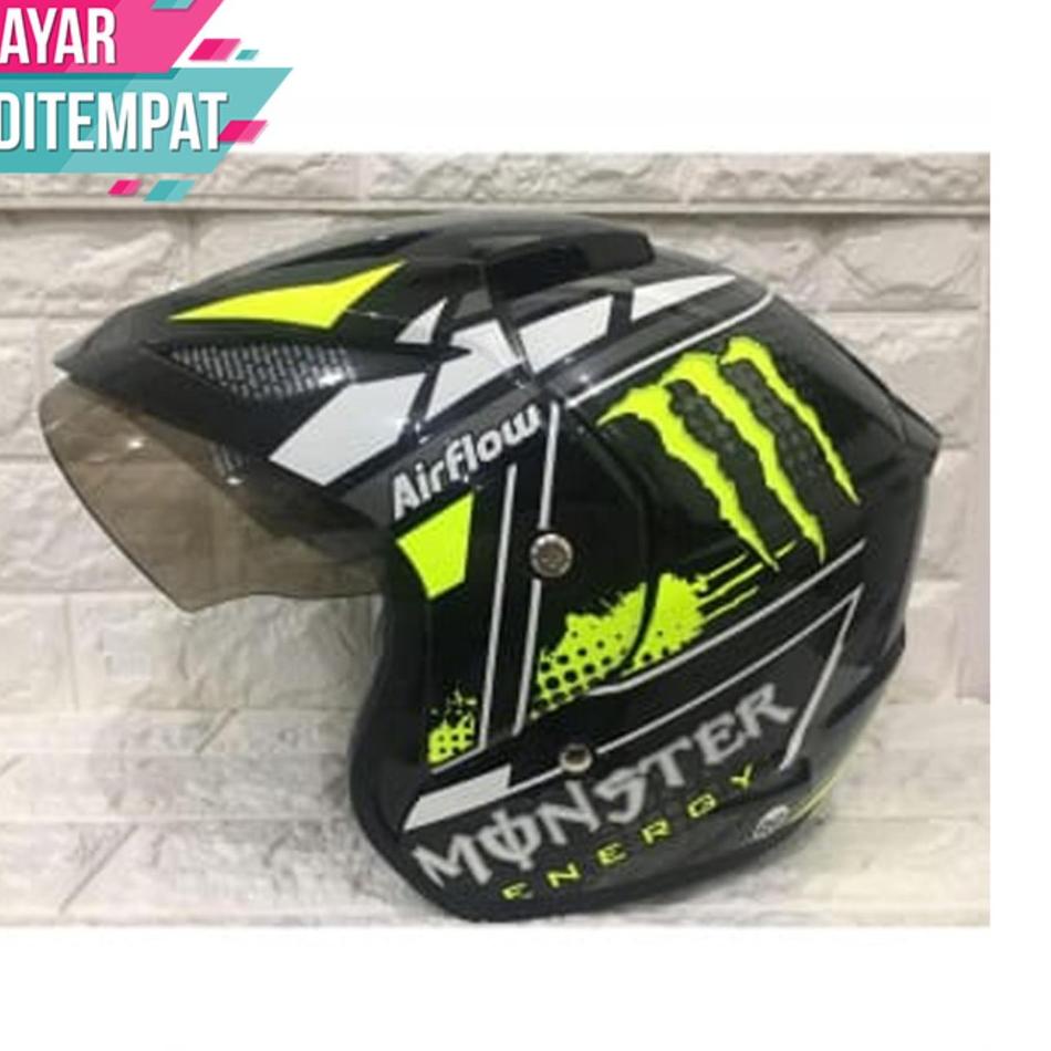 Jual New Helm Motor SNI Monster BXP Ori Hitam - KUNING | Shopee Indonesia