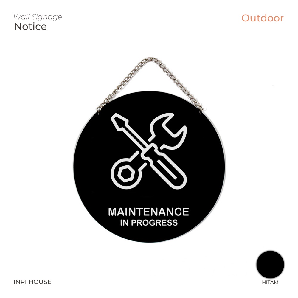 Jual Papan Tanda Maintenance in Progress - Akrilik Hitam Rantai 20 cm ...