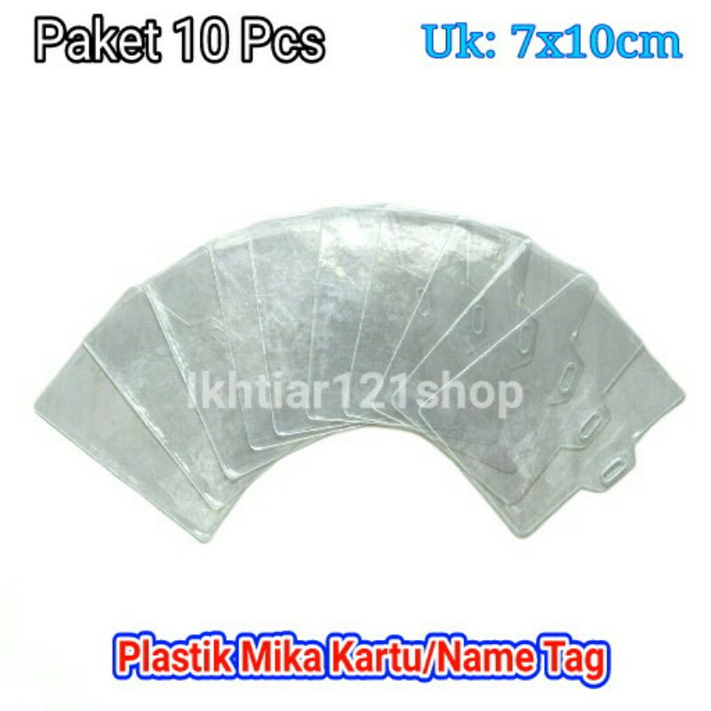 Jual Paket 10 Pcs Plastik Mika Name Tag/ID Card Ukuran 7 x 10 cm ...