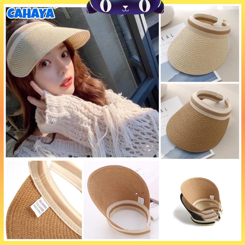 Jual Topi Jogging Wanita Jerami Atas Kosong Tanpa Topi Mode Topi Pantai ...