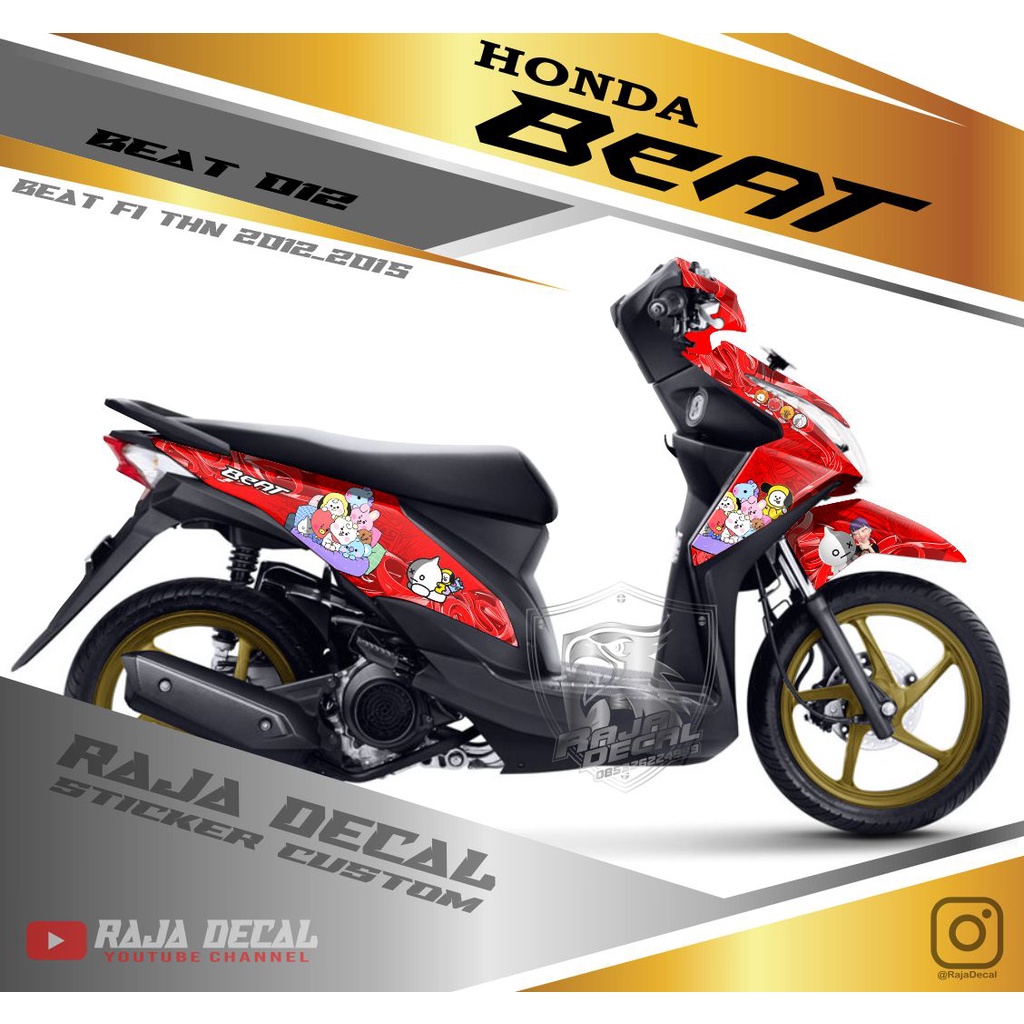Jual Decal Sticker Honda Beat Fi tahun 2012-2015 Fullbody Disain Custom ...