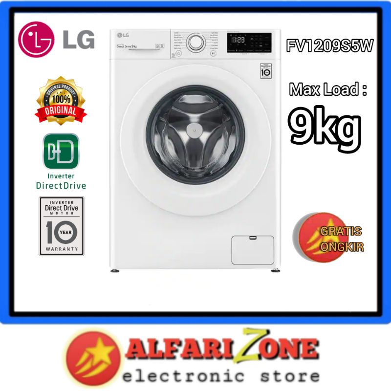 Jual Mesin cuci LG Front loading 9 kg FV1209S5W LG Washing machine 9kg ...