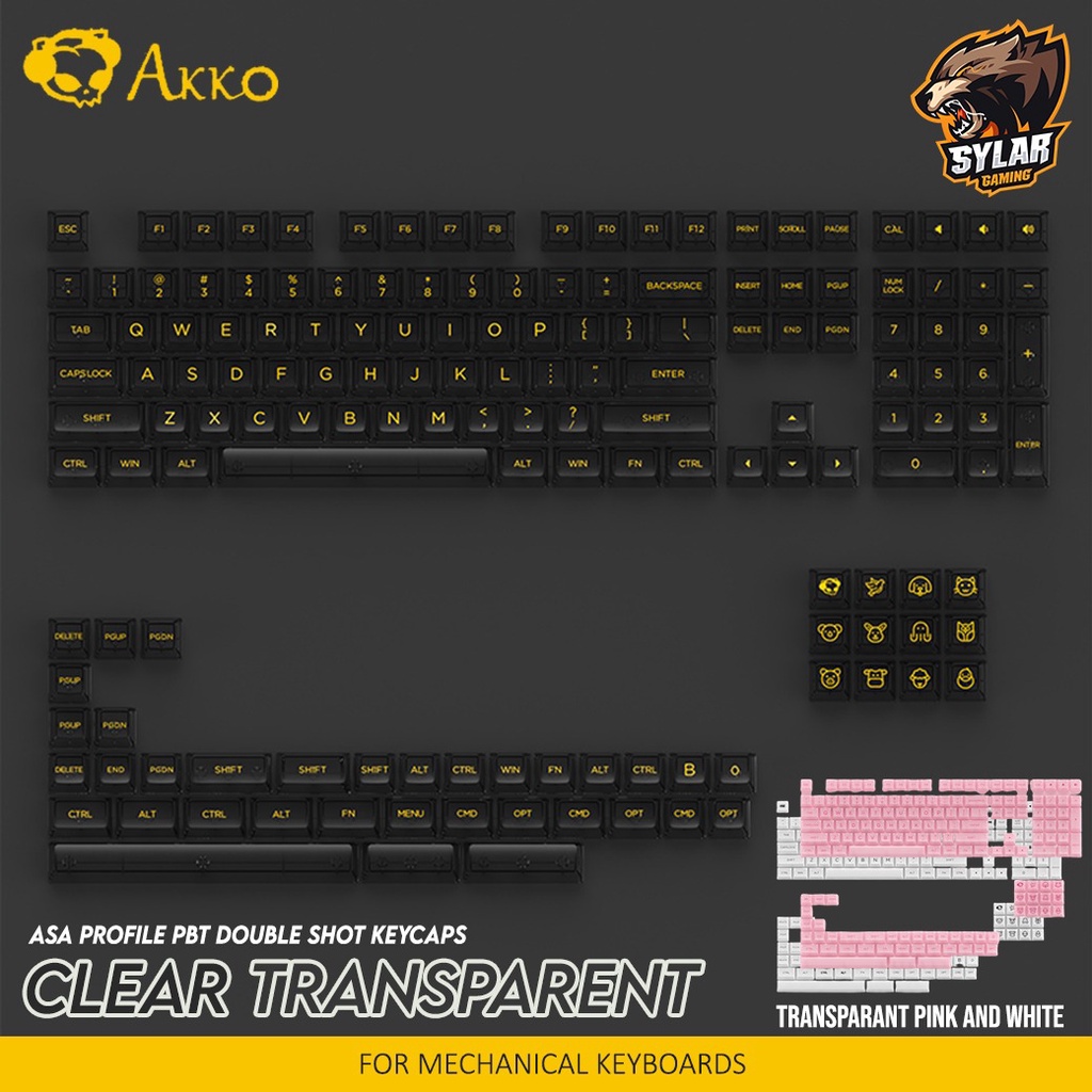 Jual Akko Clear Transparent Keycaps 155 Set ASA Profile | Shopee Indonesia