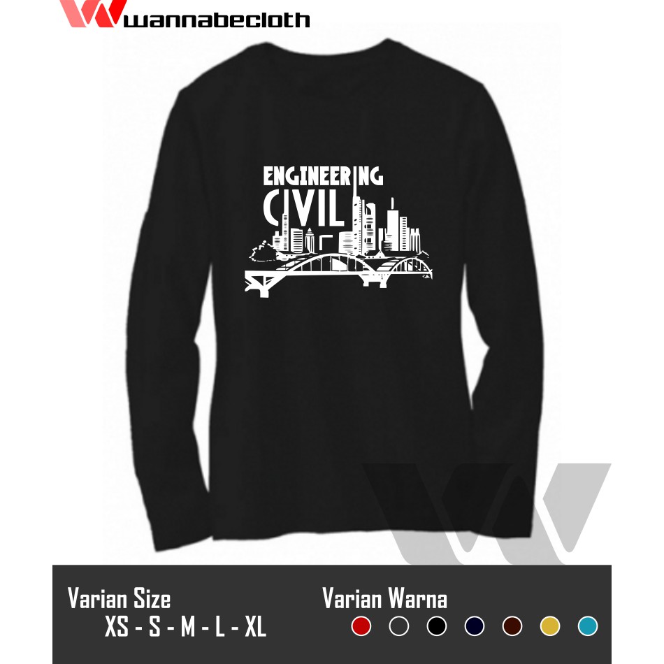 Jual Kaos Baju T-Shirt Distro Teknik Sipil Civil Engineering Lengan ...